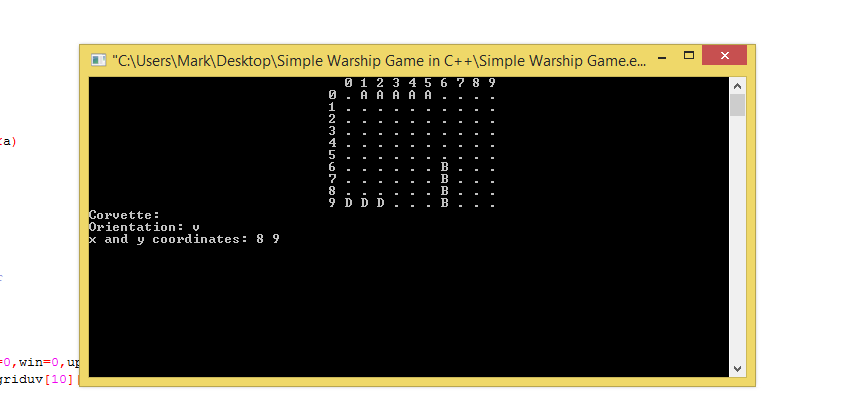 Simple Warship Game in C++ Free Source Code | SourceCodester